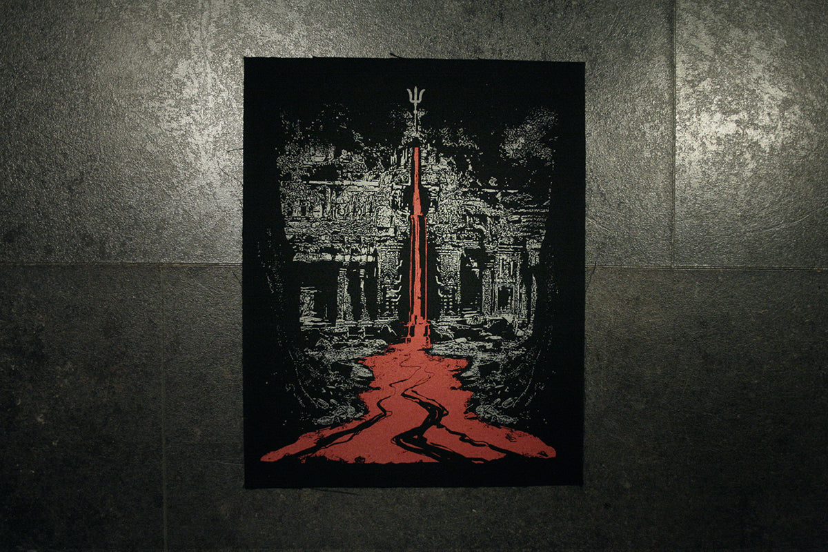 Temple of the bleeding Trident, Shiva, Trishul, Trisul - BACK PATCH ...