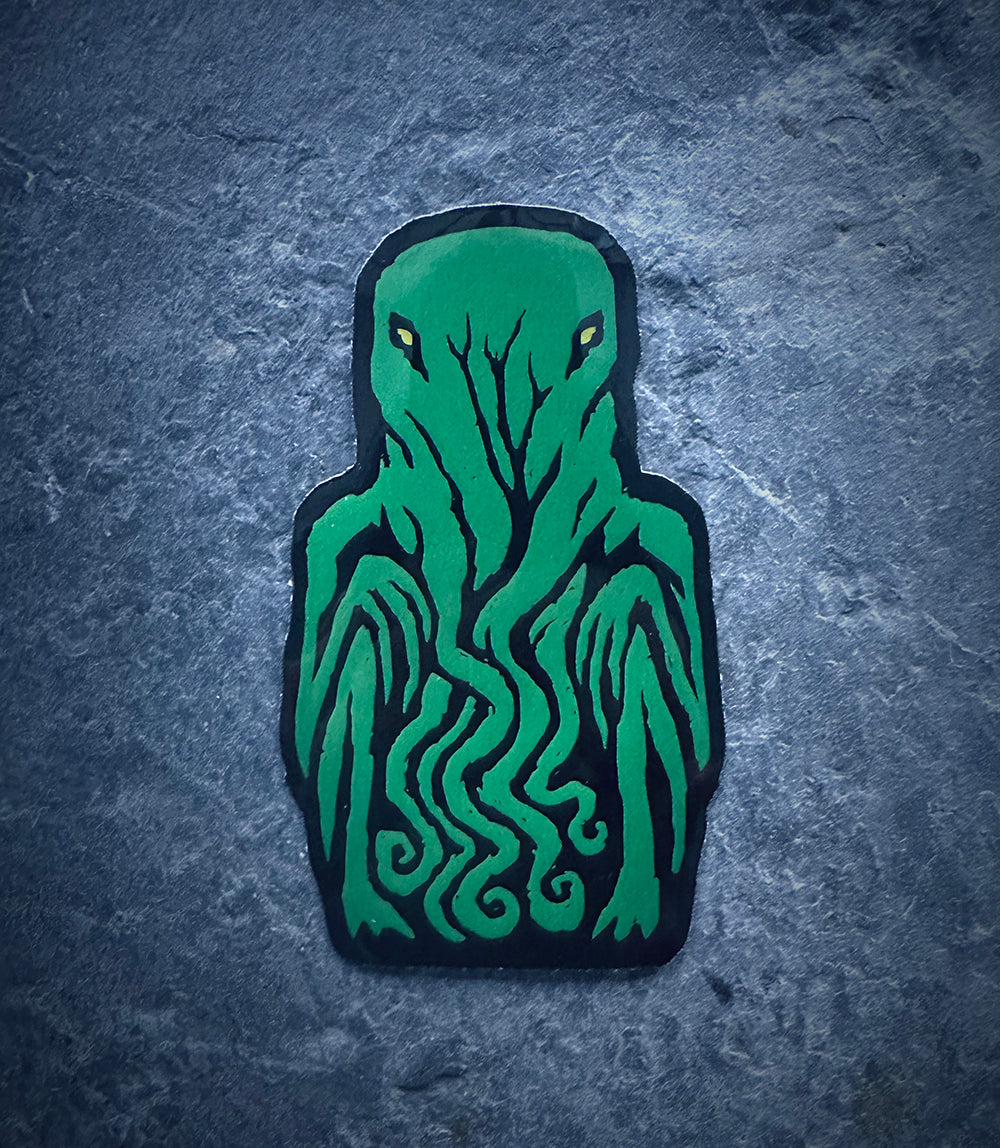 Sitting Cthulhu idol, old one, Lovecraft - STICKER – TORVENIUS