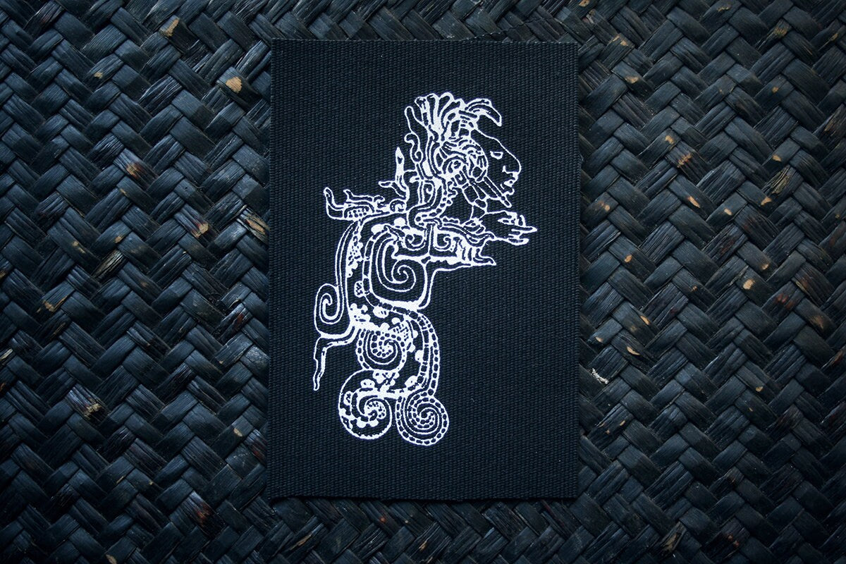 Kukulcan, Kukulcán, Quetzalcóatl, Mayan serpent deity - screen printed ...