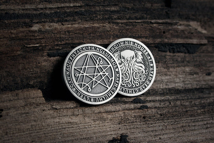 CTHULHU and NECRONOMICON coin - collectible divination flip COIN ...