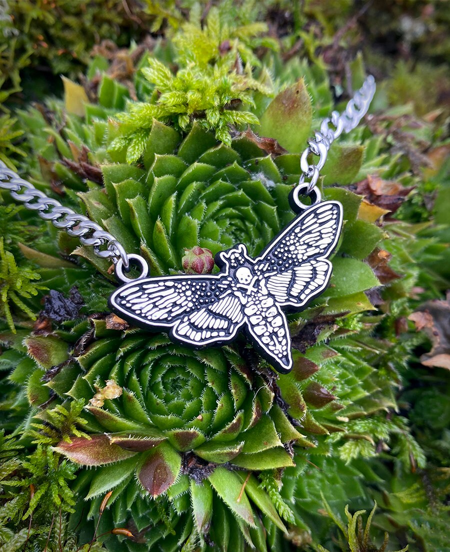 Death Moth, night fly, Death's-head hawkmoth, Acherontia - NECKLACE ...